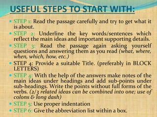 PPT NOTE MAKING for class students india | PDF