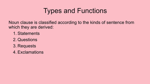 Ppt noun clause | PPTX | Chemistry | Science
