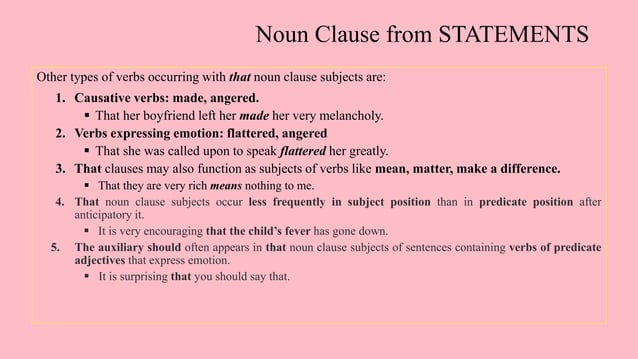 Ppt noun clause | PPTX | Chemistry | Science