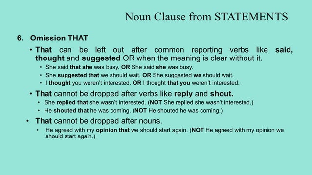 Ppt noun clause | PPTX | Chemistry | Science