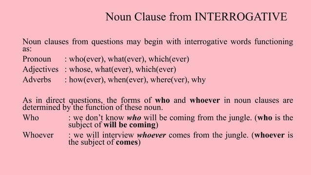 Ppt noun clause | PPTX | Chemistry | Science