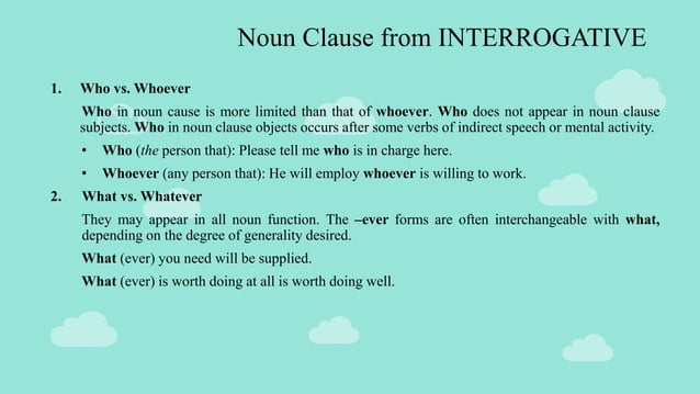 Ppt noun clause | PPTX | Chemistry | Science