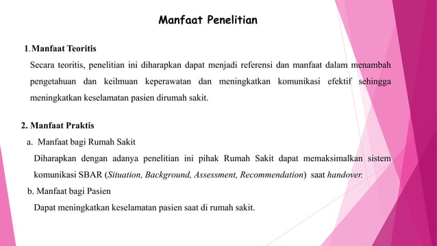Gambaran Penerapan Komunikasi SBAR saat Hand Over Perawat | PPTX
