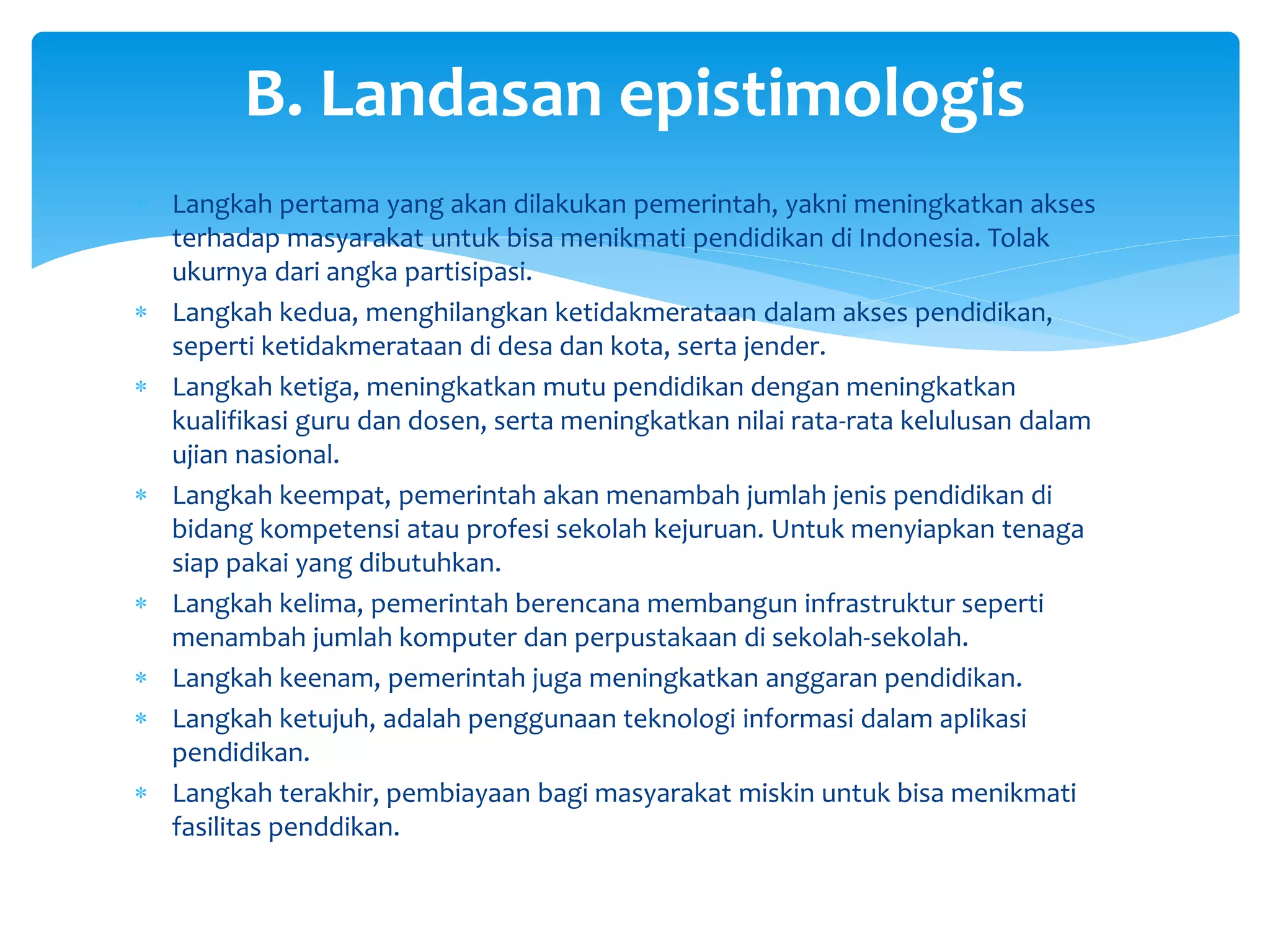 Airan Progresivisme Pembangunan Pemerataan Pendidikan di Indonesia | PPT
