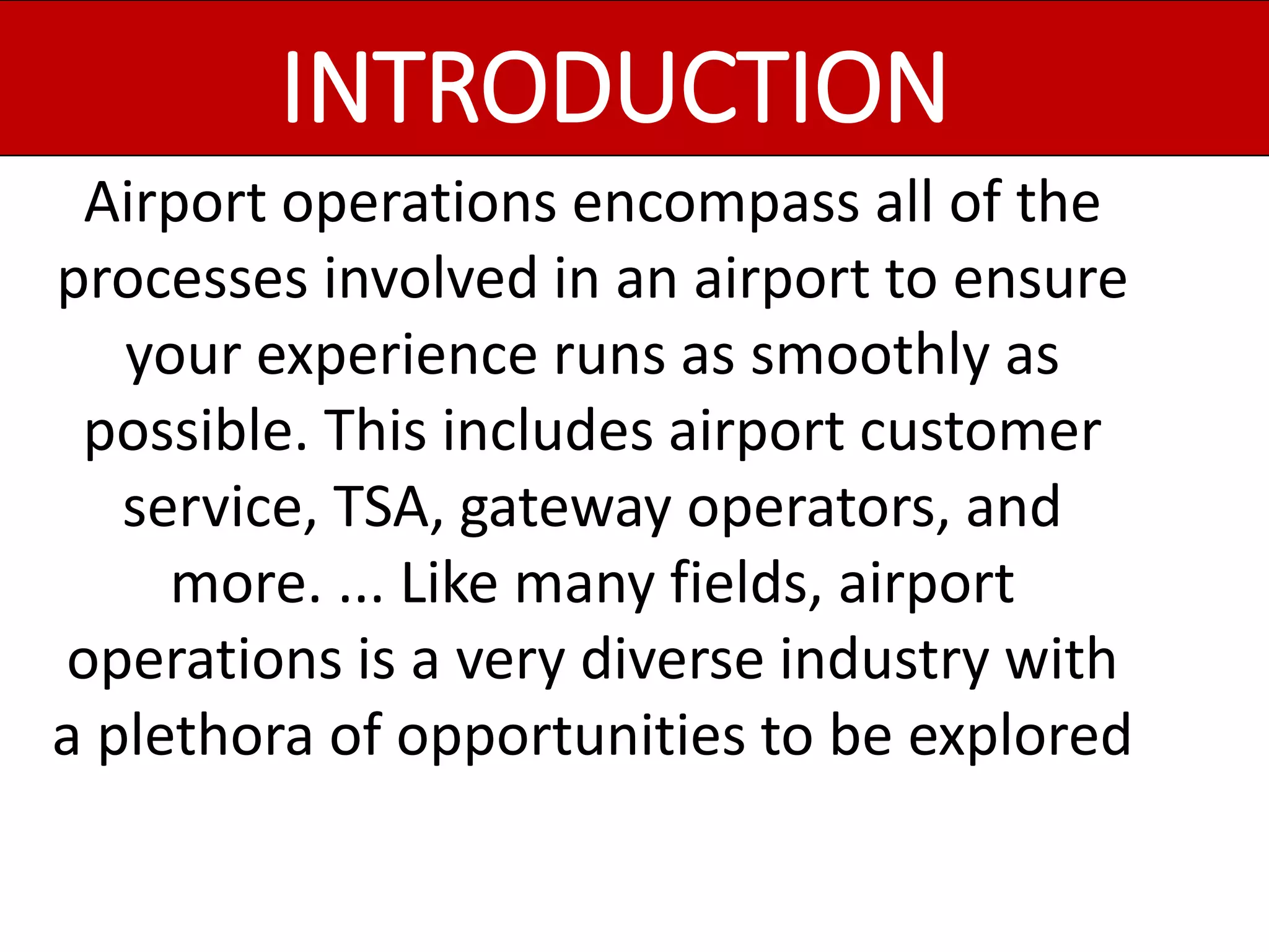 AIRPORT OPERATIONS AND AIRPORT FUNCTIONS | PPTX