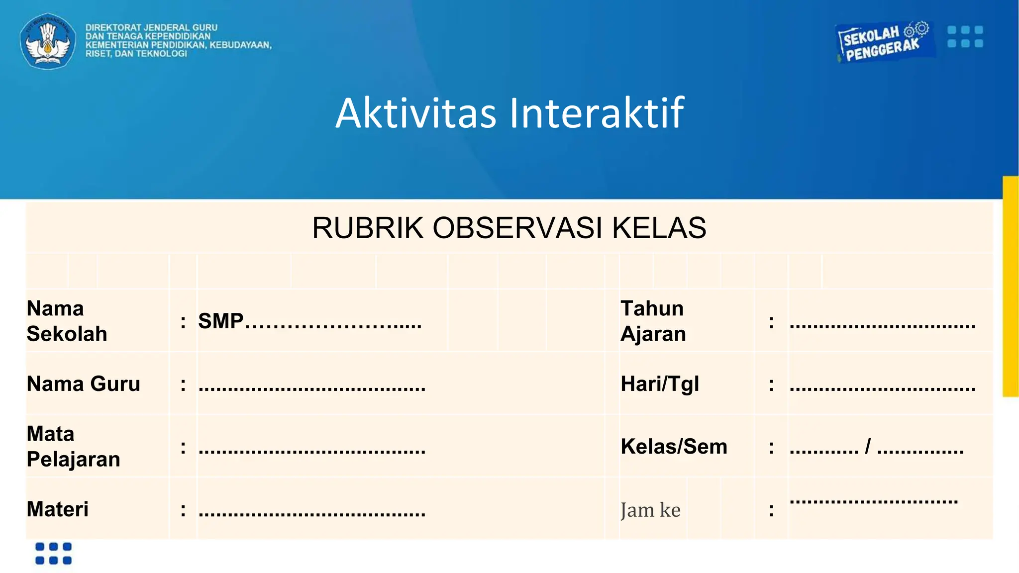 PPT OBSERVASI KELAS SMA AJAR berdasarkan indikator pilihan.pptx
