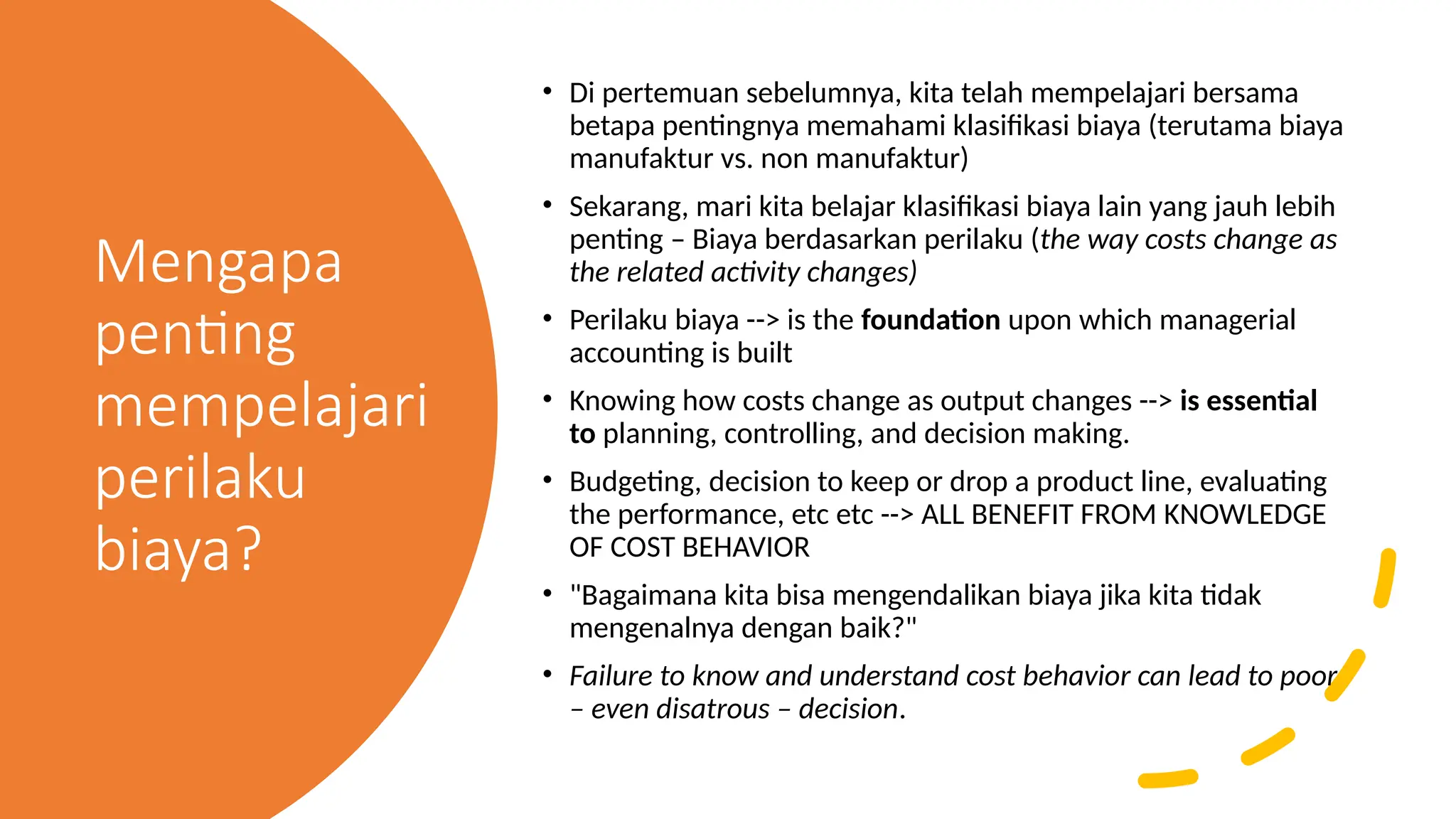 ppt perilaku biaaya - akuntansi - metode dasar dasar | PPTX