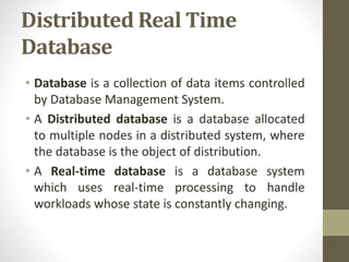 Replication in Distributed Real Time Database | PPTX | Databases | Computer Software and ...