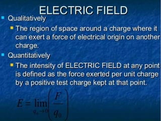 Ppt of 12 physics chapter 1 | PPTX