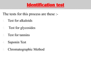 EXTRACTION AND IDENTIFICATION OF PHYTOCHEMICAL CONSTITUENT OF ...