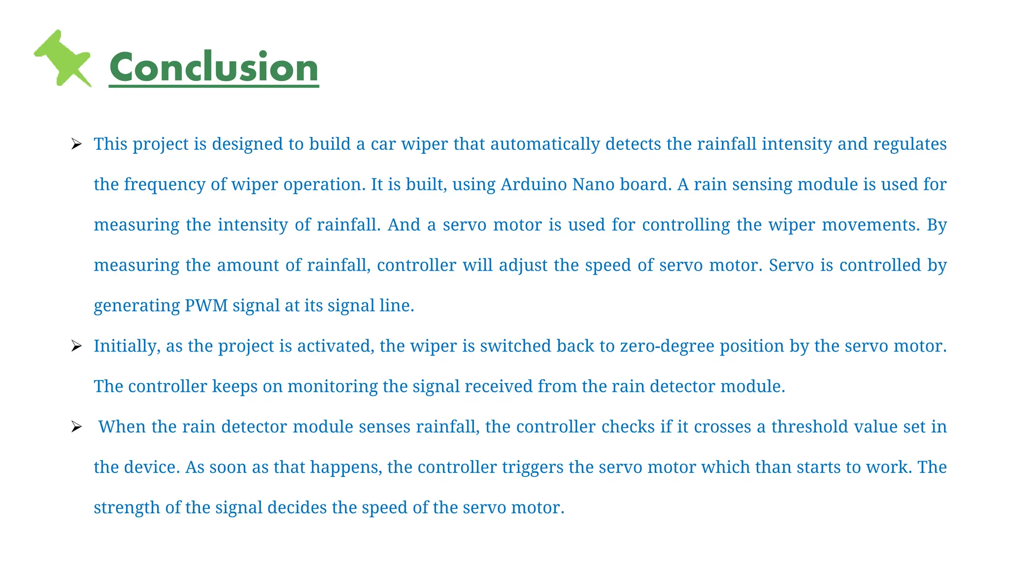 PPT of Automatic Rain Sensing Car Wiper Using Arduino Nano.pptx