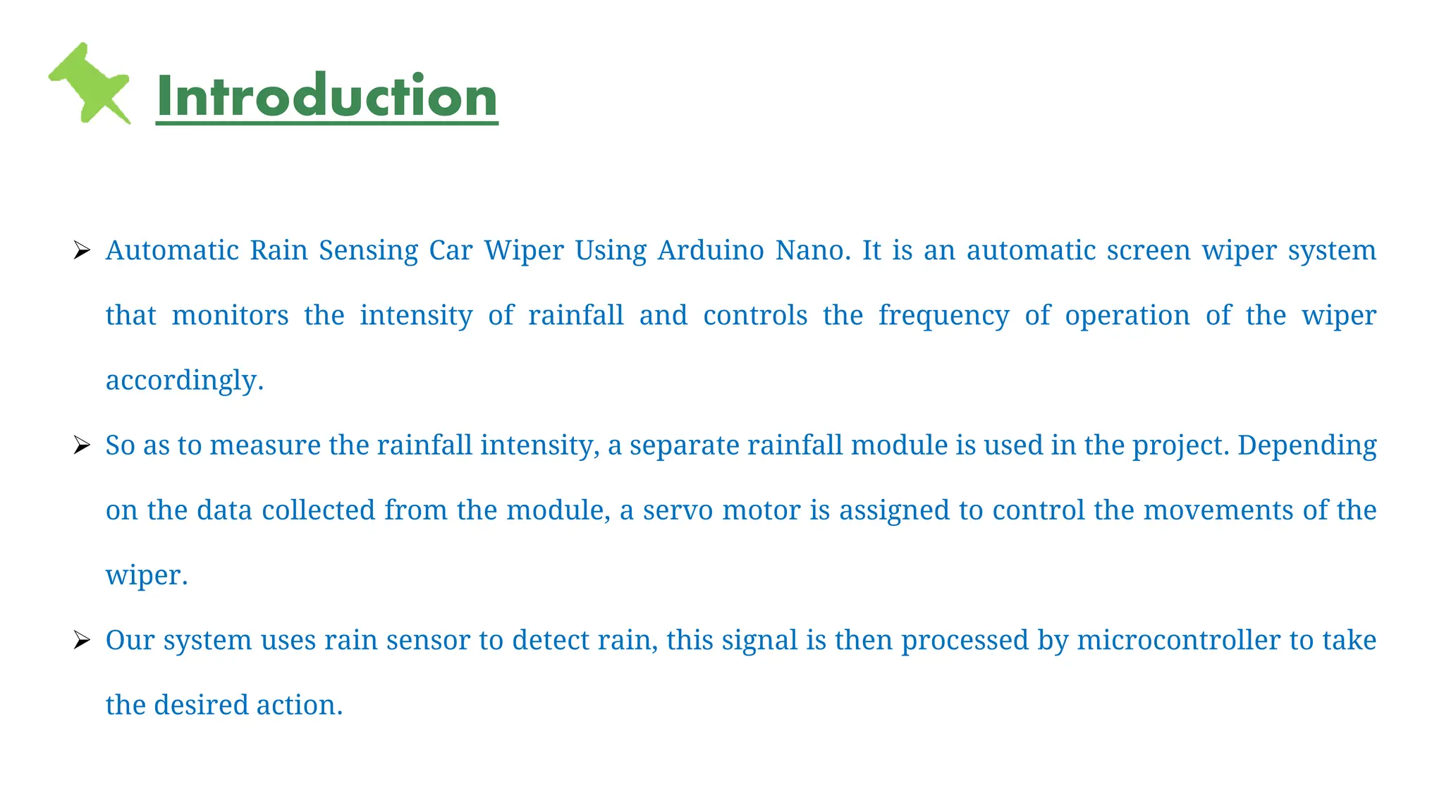 PPT of Automatic Rain Sensing Car Wiper Using Arduino Nano.pptx