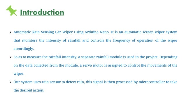 PPT of Automatic Rain Sensing Car Wiper Using Arduino Nano.pptx