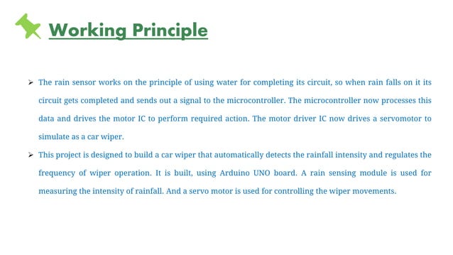 PPT of Automatic Rain Sensing Car Wiper Using Arduino Nano.pptx