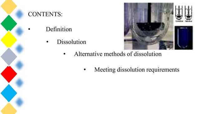 Alternative methods of dissolution testing and meeting dissolution ...
