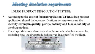 Alternative methods of dissolution testing and meeting dissolution ...