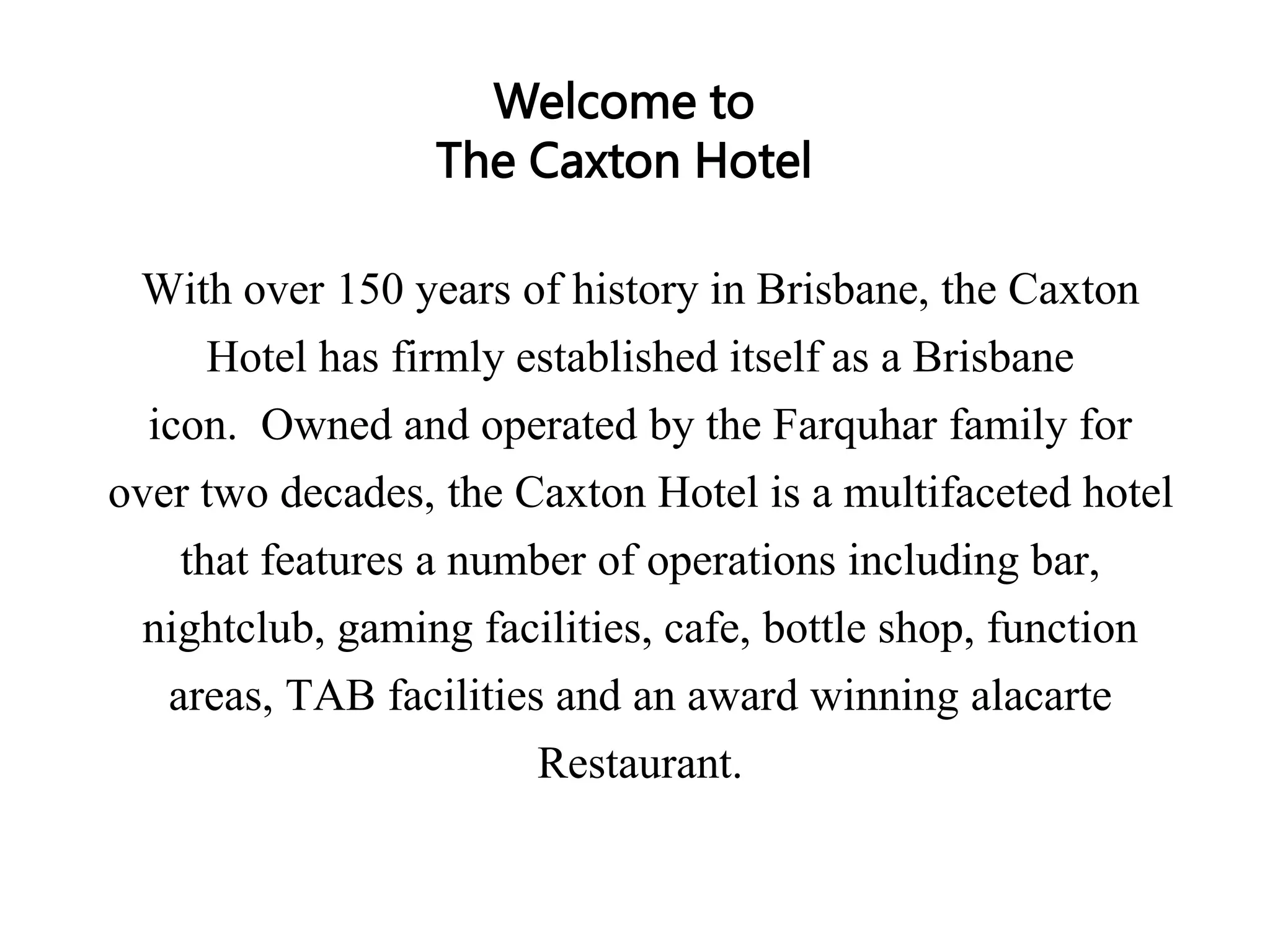 The Caxton Hotel