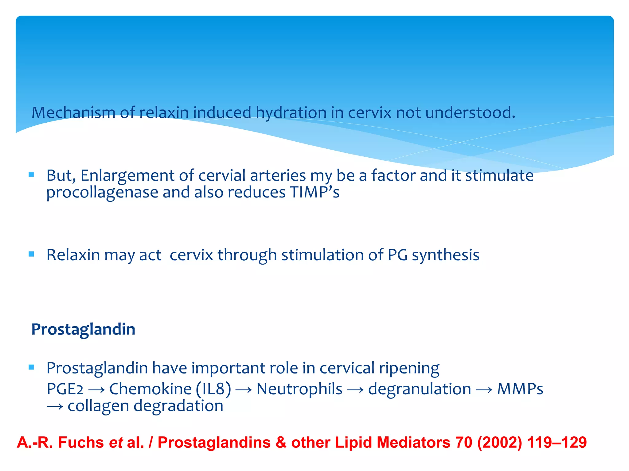 Molecular Mechanism of Cervical Ripening | PPT