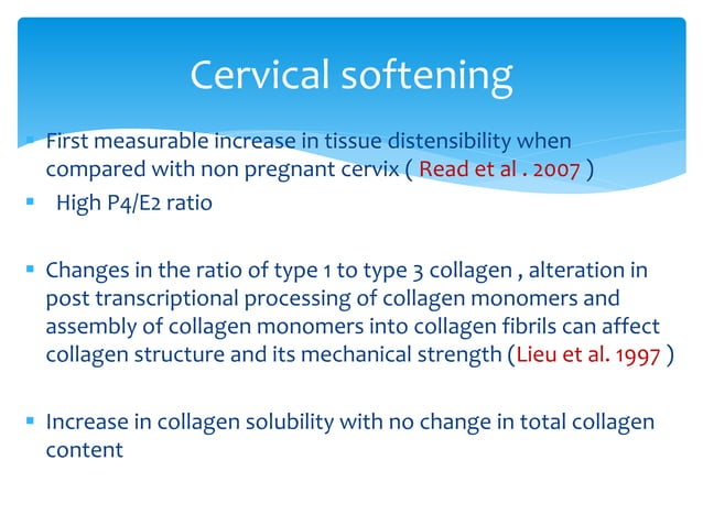 Molecular Mechanism of Cervical Ripening | PPT