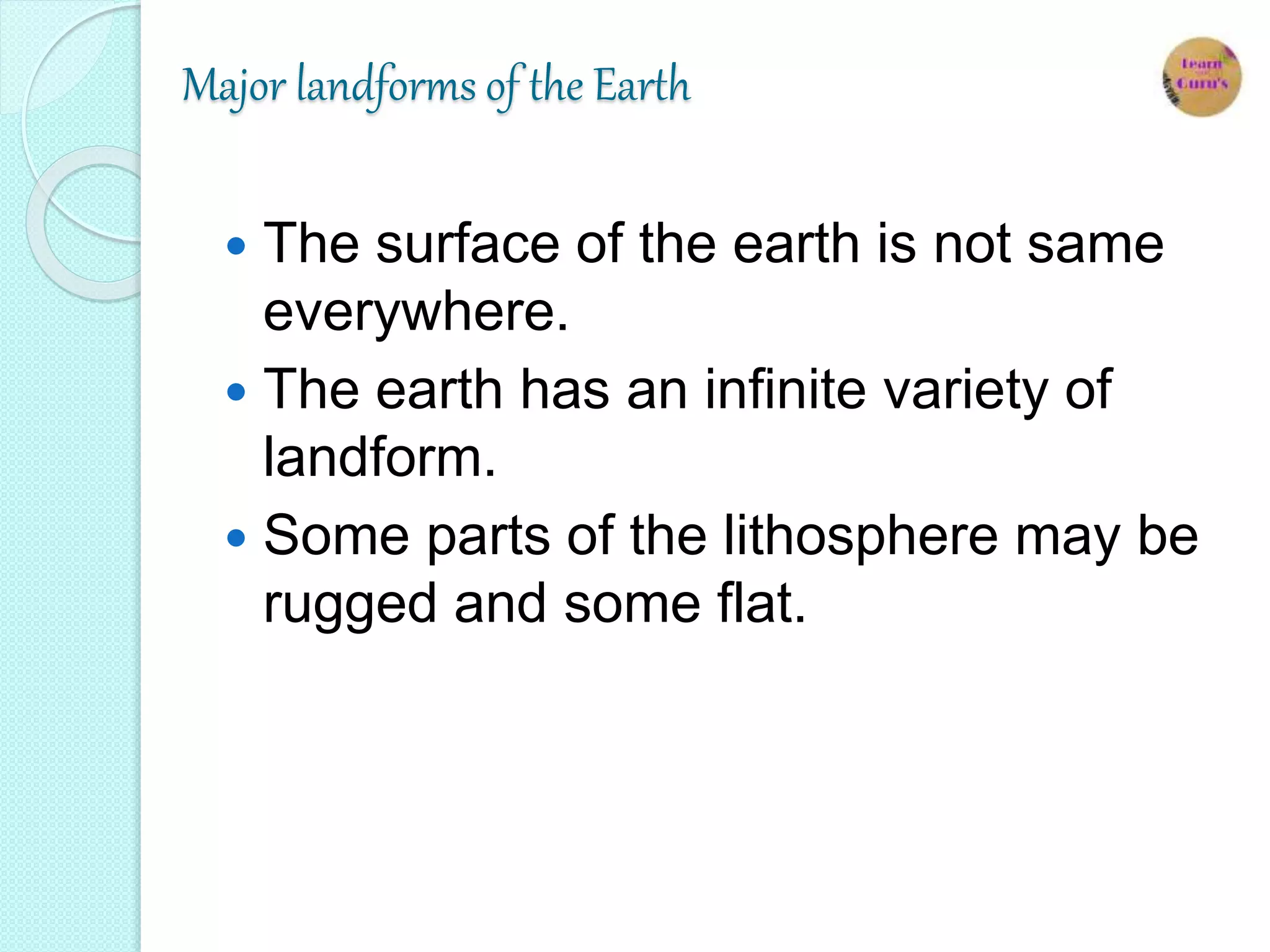 ppt of ch-6 class6 Geography major landforms of the Earth | PPTX