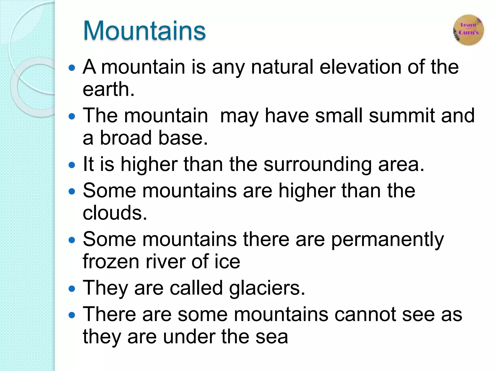 ppt of ch-6 class6 Geography major landforms of the Earth | PPTX