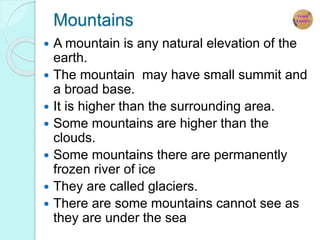 ppt of ch-6 class6 Geography major landforms of the Earth | PPTX