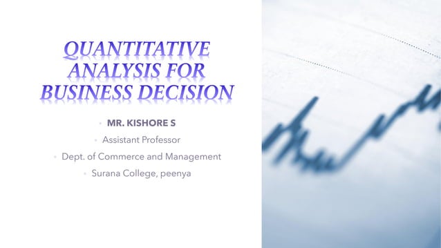 Quantitative Analysis for Business Decision - Chapter 1 | PDF