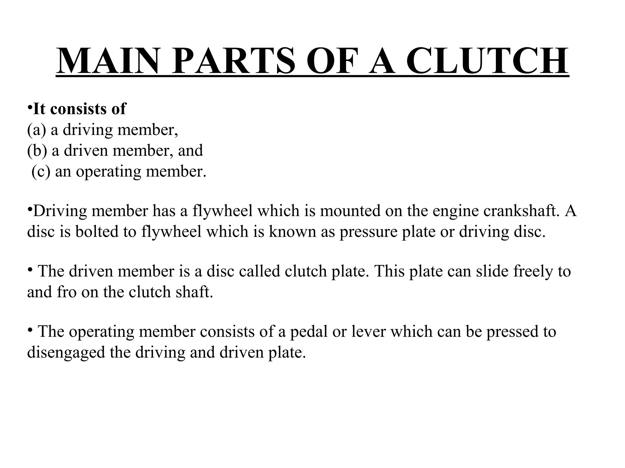 slides on clutches | PPT