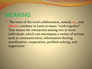 collaboration issues and models | PPTX