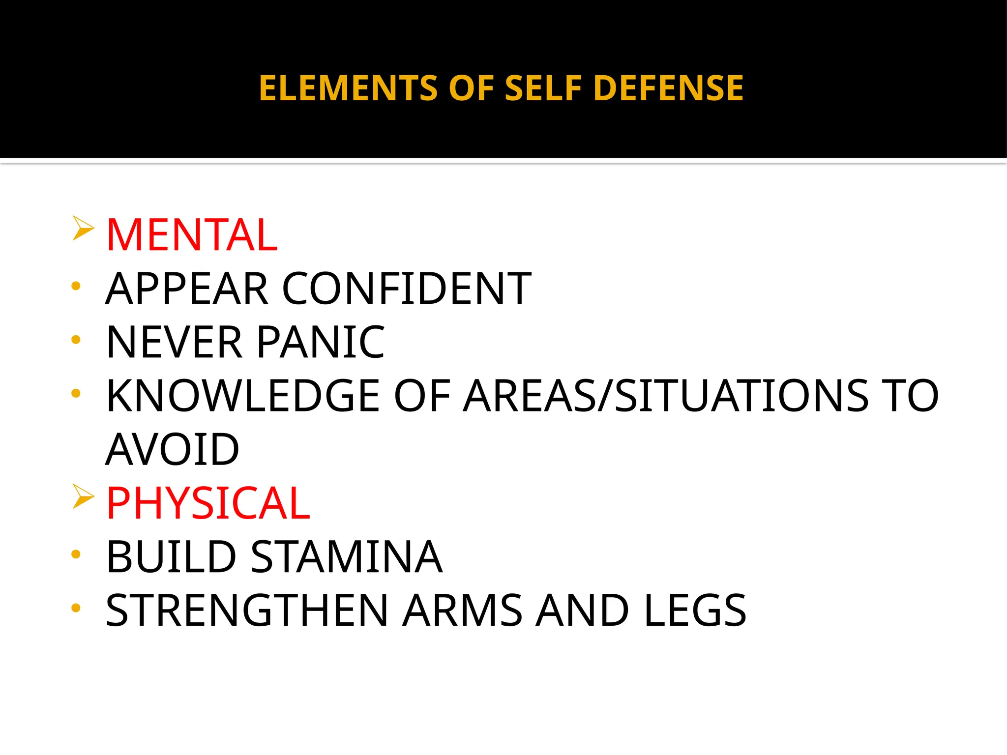 PPT of self defence for young students specially girls | PPTX
