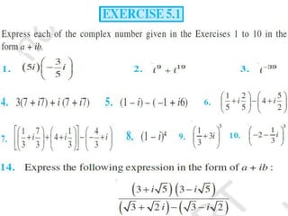Ppt of complex numbers and Quadratic equations. | PPT