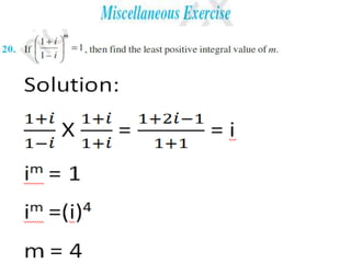 Ppt of complex numbers and Quadratic equations. | PPT