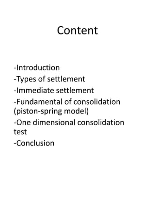 ppt of consolidation and settlement of soil | PPTX