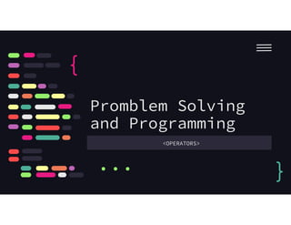 power point presentation on topic in C++ called "OPERATORS" | PDF