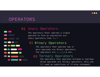 power point presentation on topic in C++ called "OPERATORS" | PDF