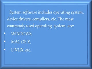 Ppt of SOFTWARE AND MEMORY | PPT