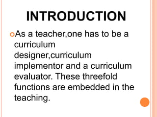 CRAFTING THE CURRICULUM | PPTX
