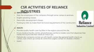 csr activities of 4 different companies | PPTX