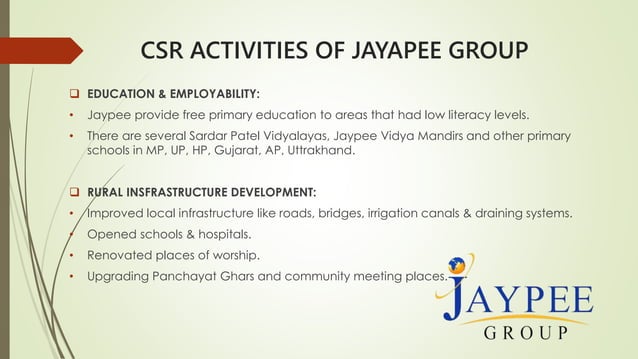 csr activities of 4 different companies | PPTX