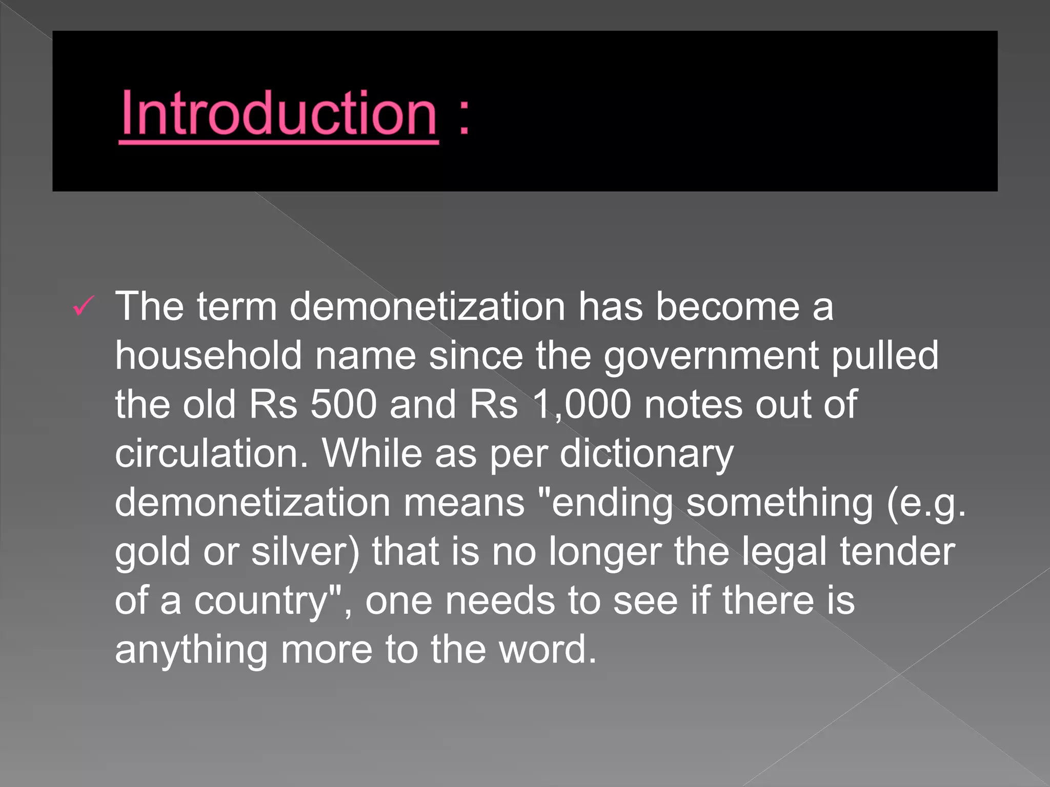Drawback effects of Demonetization | PPT