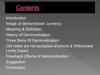 Drawback effects of Demonetization | PPT