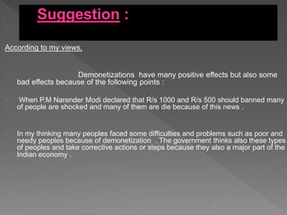 Drawback effects of Demonetization | PPT