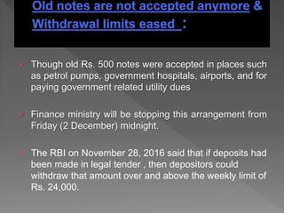 Drawback effects of Demonetization | PPT