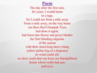 Ecology (poem) by A. K. Rmanujan | PPTX