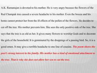 Ecology (poem) by A. K. Rmanujan | PPTX