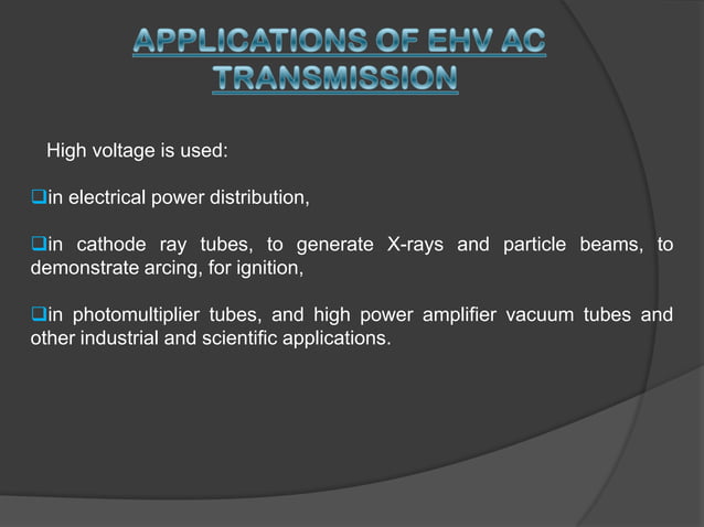 Ppt of ehv ac transmission | PPTX | Radio Control | Hobbies & Interests