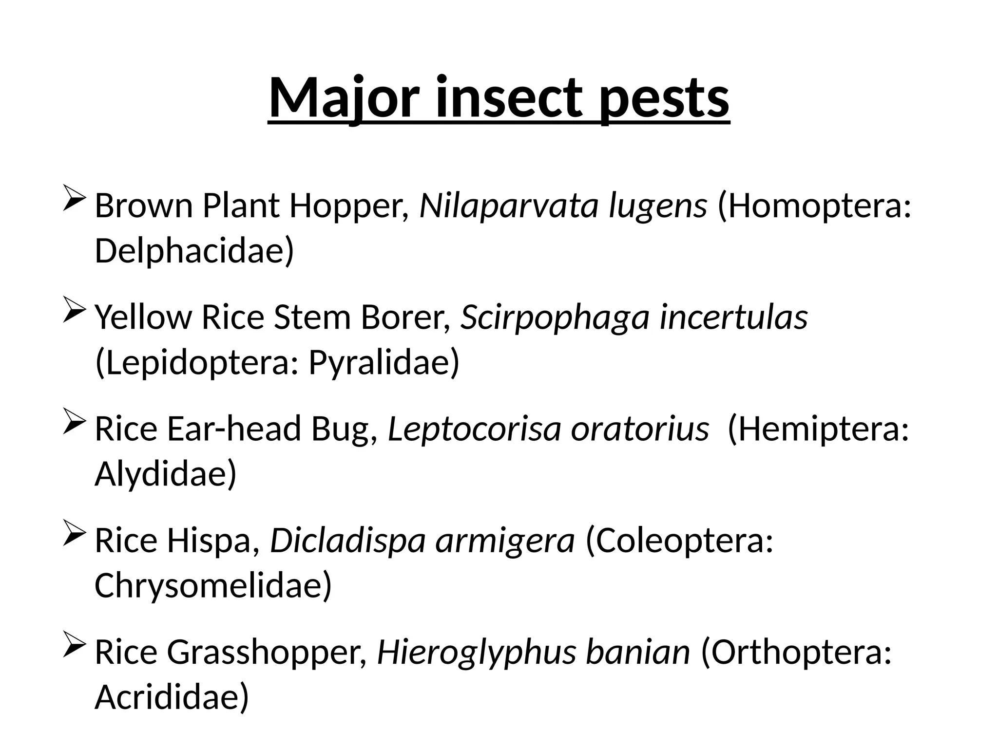 pest of paddy crop and their managements | PPT