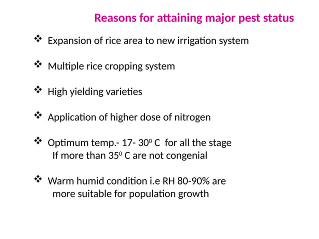 pest of paddy crop and their managements | PPT