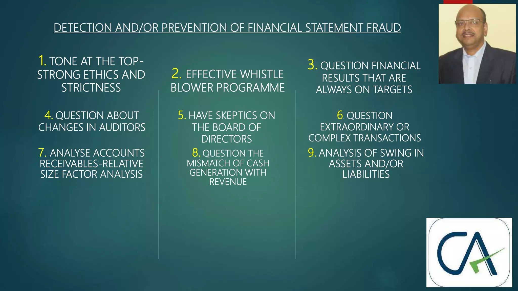 PRESENTATION ON FINANCIAL STATEMENT FRAUDS | PPTX
