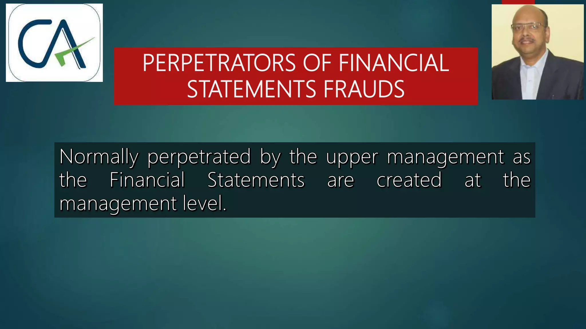 PRESENTATION ON FINANCIAL STATEMENT FRAUDS | PPTX
